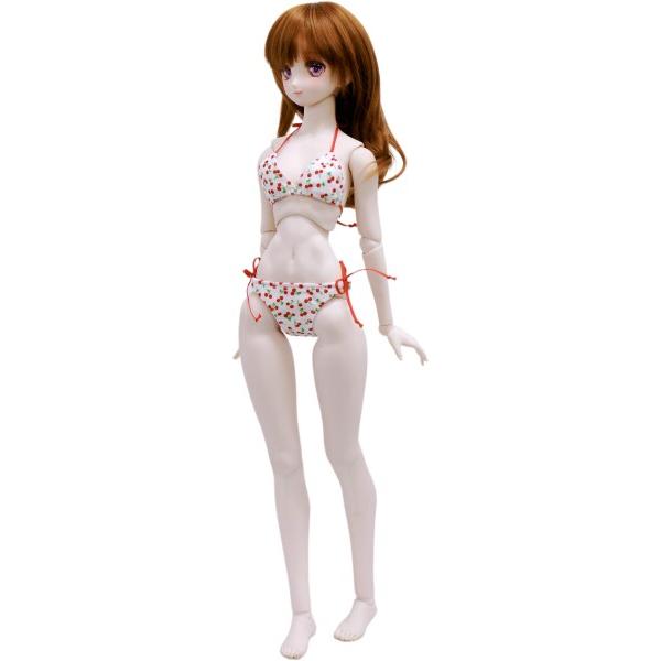 1/3 DD（S〜L胸、DDdy）対応 柔らかい触感 チェリー柄 ビキニ 水着 チェリー 赤 白地 60cm ドール BJD 人形服 (No.0222)商品コード：49081382035型番：202610-3DDM-1233人形服　ビキニ
