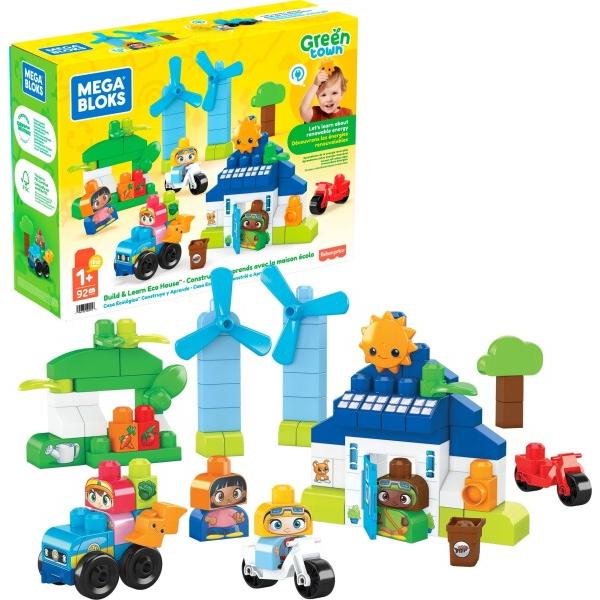 【発売日：2023年06月03日】マテル(MATTEL) メガブロック(MEGA BLOKS) グリーンタウン 自然エネルギーとエコハウス 乗りものとおうちのセット  HCG36商品コード：49081383951型番：HCG36カラー：グリ...
