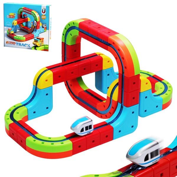 HUAJUN トラック列車玩具 おもちゃ トイビークルセット DIY組み立てトラックカー 立体軌道 電車セット USB充電式 自由な組み合わせ 子供向け 男の子 女の子 小学生 中学生 クリスマス 誕生日 新年 プレゼント 贈り物商品コード...
