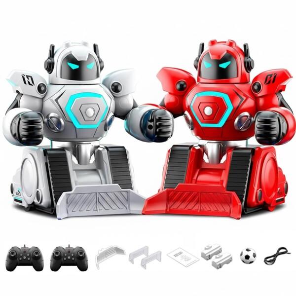 旋風ストライクバトル インタラクティブボクシング ラジコンロボットセット フットボールファイティング おもちゃ 2台 USB充電式 青と赤 (レッド&amp;ホワイト)商品コード：49081384454型番：KKYOYREカラー：レッド&a...