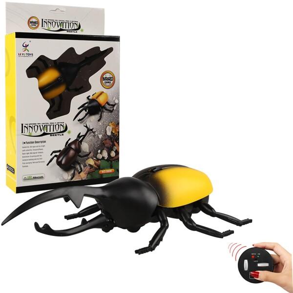 昆虫 ラジコン クワガタ 擬似昆虫 リモコン カブトムシ  アソート セット RC玩具 赤外線リモコン付き プレゼント/簡単操作/コンパクト おもちゃ 大人 子供 本体充電式 いたずら玩具 プレゼント (イエロー)商品コード：4908138...
