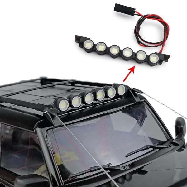 TRZX RC の屋根の棚 6LED のライト バーは 1/18 TRX4M RC のクローラー車のための部品を改善します商品コード：49081384592型番：M009148頑丈で耐久性があり、取り付けが簡単新しい外観と絶妙な技量白いライ...