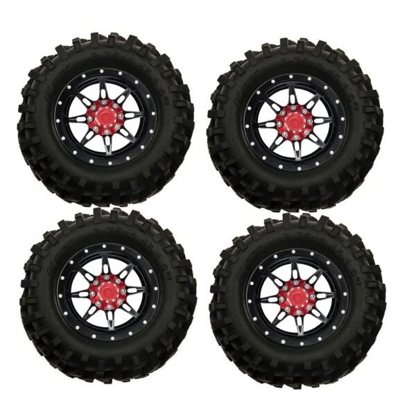 ラジコン カー 1.9インチ ビードロック ホイールリムゴムタイヤ 96mm Internal Beadlock Wheels For 1 : 10 Axial scx10 d90 d110 RC車 (1番)商品コード：4908138474...