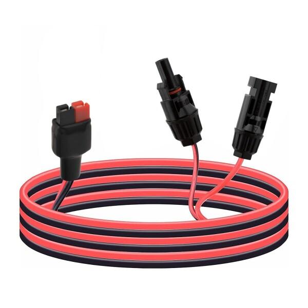 Leehitech 1M 30A アンダーソンコネクタ to MC4 ソーラーコネクタケーブル 16AWG MC4 to Anderson 太陽光パネル用ケーブル ポータブル電源、折り畳み式ソーラパネル、 エコフロー ソーラーパネル、太陽光...