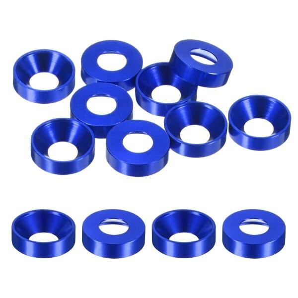 M METERXITY M8 皿座金ワッシャー 10個セット 穴径0.31"/8mm 合金アルミニウム製 カップワッシャー ネジ頭ガスケット 工業用/RC/車/バイク/機械部品用 (ダークブルー)商品コード：49081388947型番：Se...