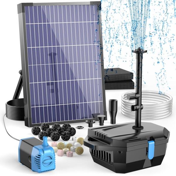 Biling ソーラー噴水ポンプ 濾過装置付き 12W 320GPH 四種噴水モード 簡単取付 ダイレクトドライブ 屋外用 ビオトープ 池 ガーデン バードバス 装飾用 水中ポンプ商品コード：49081388977型番：2620-guolv...