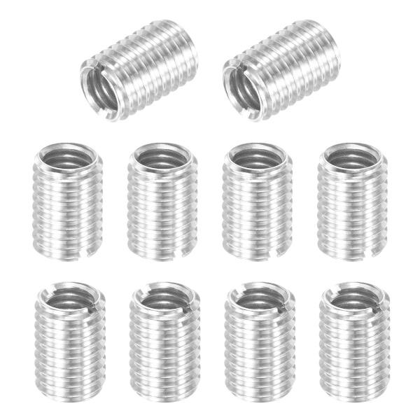 M METERXITY 10パックのスレッドアダプタースリーブ縮小ナット、M10x1.5メスからM8x1.25オスへの15mm Hスレッド修理インサートステンレススチールナットネジリデューサー、ネジスリーブ変換商品コード：490813893...