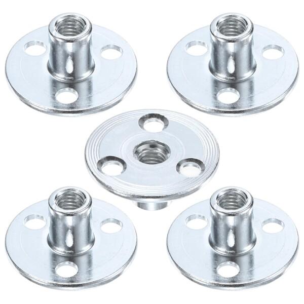 M METERXITY 5-Pack M8x17mm T-Nuts 亜鉛メッキ炭素鋼ティーナット 3ホールラウンドベース溶接ナット スルーホール家具金物フランジインサート女性スレッドシルバー商品コード：49081389606型番：RXZER...