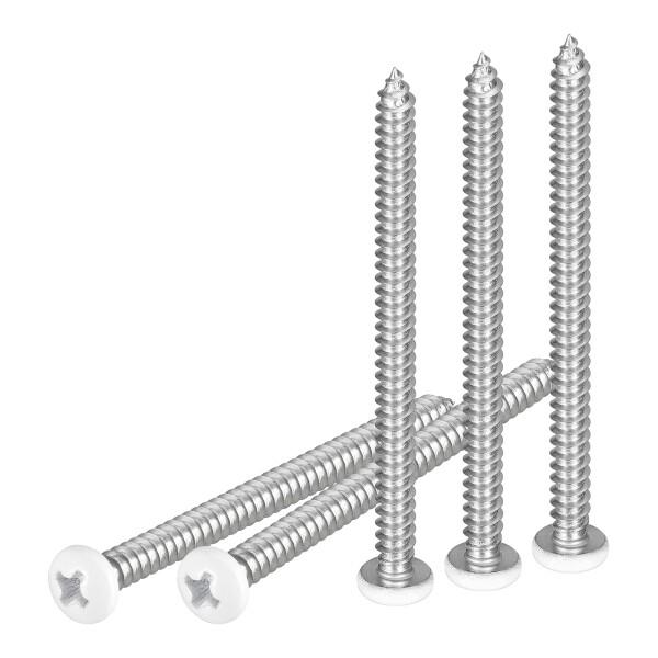DTGN #8x2-1/2" 白ビス 100個入 - 304ステンレス鋼 パンヘッド 十字穴 金属用セルフタッピングビス 木ねじ商品コード：49081390443型番：dtf231026tt000062jpサイズ：#8x2-1/2"[十字穴...