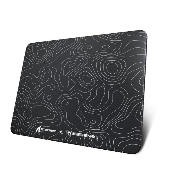MAMBASNAKE×ATTACKSHARK CM05SE ゲーミングマウスパッド ガラスパッド 中型マウスパッド滑らか 高精度 洗いやすい 耐摩耗 ゲーム特化 強化ガラス スピード コントロール プロ仕様 滑り止め eスポーツとオフィスに...