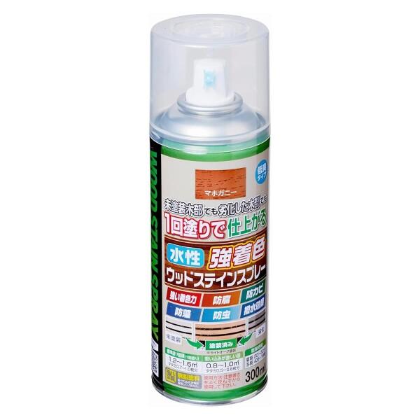 アサヒペン 水性強着色ウッドステインスプレー マホガニー 300ml 6本入商品コード：49081399924型番：4970925465498サイズ：300ML×6本カラー：マホガニー内容量: 300ml入りのスプレー缶が6本セットになって...