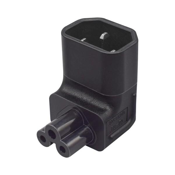 IEC60320 C14オス-C5メス3極電源延長アダプタACコンバータダウンアングル90度コネクタ商品コード：49081414963型番：PW-033-DN-NGカラー：Black C14-C5このアダプタのプラグ タイプは IEC 32...