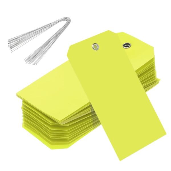 Rebower 1000枚プラスチック荷札 12x6cm 黄色 防水 ワイヤー付き 荷物・車庫・備品・車部品・値札用商品コード：49081470429型番：not_applicableカラー：イエロー[優れた特徴]: 良い品質PP素材は環境...