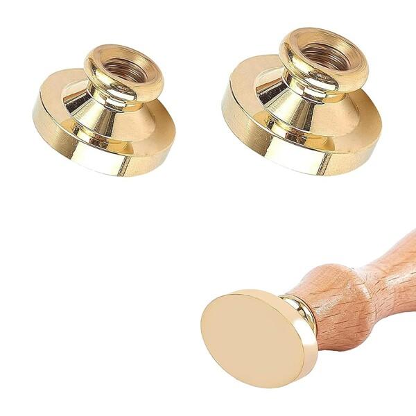 CHENLONB シーリングスタンプ ヘッド 丸形 2個入り 20mm 25mm 真鍮製 入れ換え可能のスタンプ ワックスシール 印鑑 DIY 手紙 封書装飾 招待カード用商品コード：49081475468型番：VTYUJ59【セット内容】...