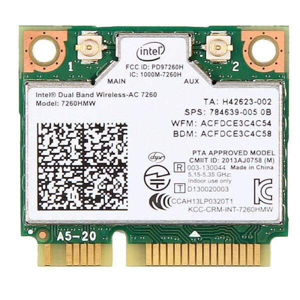 Intel Dual Band Wireless-AC 7260 - Network adapter - PCI Express Half Mini Card - 802.11b, 802.11a, 802.11g, 802.11n, 80...