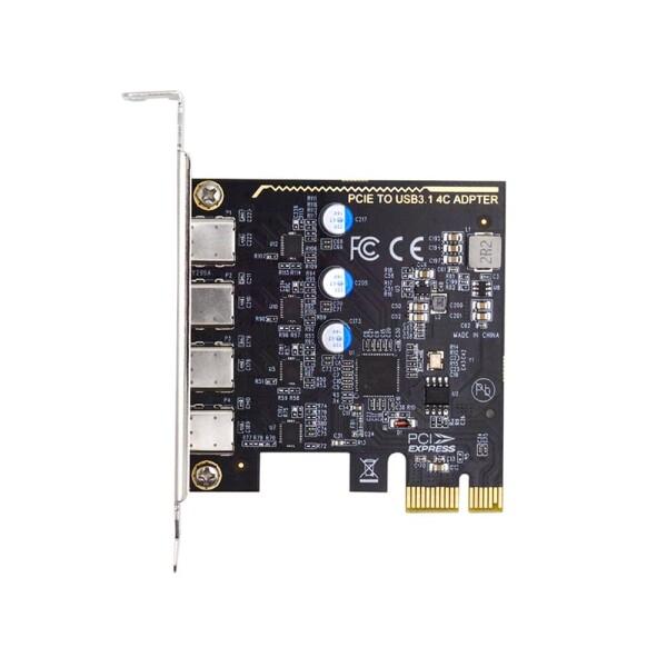 xiwai USB3.1 Gen1 5Gbps Type-C 4ポート USB-C メス - PCI-E Express 1x カードアダプター uPD720201 ロープロファイルブラケット付き PCIe x1からx16スロットに対応商品...