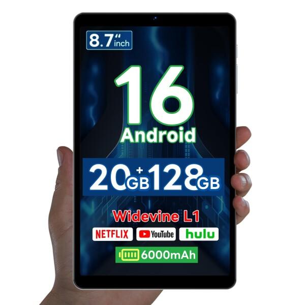 SVITOO P08 Android16 タブレット 8インチ 20GB+128GB 最大2TB拡張 90Hz Widevine L1 6000mAh wi-fiモデル 13MP+8MP Gemini AI IPSパネル イヤホンジャック付...