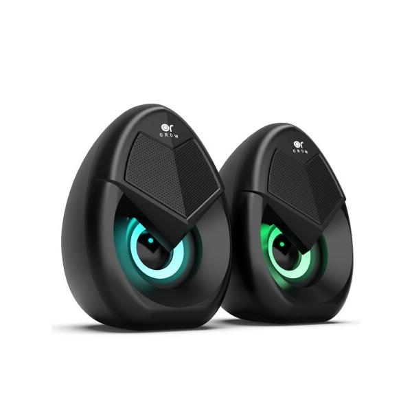 OROW PCスピーカー 小型 パソコン用 ステレオスピーカー 卓上 10W出力 RGB ミニスピーカー ラップトップ＆デスクトップ＆ゲーミングスピーカー(S208)商品コード：49081478488型番：S208カラー：ブラック?【音量だ...