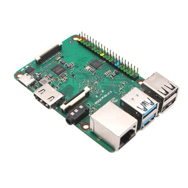 ROCK PI 4B Rockchip Board RK3399 高速バージョン OP1 SBC/Single Computer onboard eMMC 公式の Raspberry Pi と互換性あり (ROCK PI 4B 4G, No...