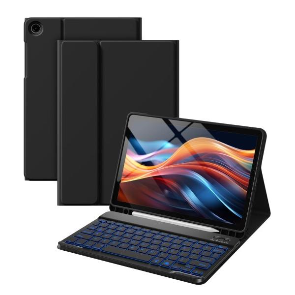 Samsung用 キーボードケース - 対応Galaxy Tab A9+ 11 インチ 全面保護 防汚材質 マグネット着脱式キーボード 静音キー 7色バックライト日本語取扱説明書付き US配列 ブラック商品コード：49081478823型番...