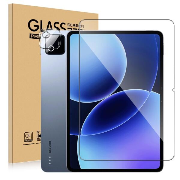 For Xiaomi Pad 8/8 Pro フィルム カメラフィルム付き 旭硝子製 Kluso 高硬度9H 防指紋 耐衝撃 飛散防止 透過率99% 2.5D ラウンドエッジ加工 自動吸着 シャオミ Pad 8/8 Pro 用 液晶保護フィ...