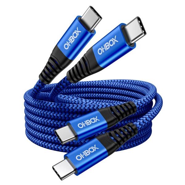 USB Type C ケーブル 1M 2本 PD対応 60W急速充電 USB C ナイロン編み 断線防止USBC iPhone 充電ケーブル タイプC USBケーブル iPhone17/16/15シリーズ/iPad/MacBook Pro/...