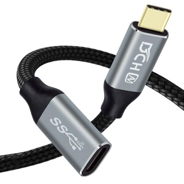 DCHAV USB Type-C 延長 ケーブル 1m PD対応 100W 20V 5A 超急速充電 4K 60Hz 映像出力 USB C メス USB C オス 変換 エクスタンダー USB3.1 Gen2 10Gbps 高速データ転送 ...