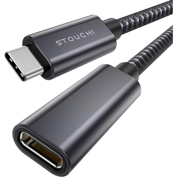 Stouchi USB Type-C 延長ケーブル 1.8MUSB 3.2 Gen2 / Thunderbolt 3対応 双方向Type-C オス-メス アルミ合金 高耐久ナイロン編組 MacBook/iPhone/Galaxy/Switc...