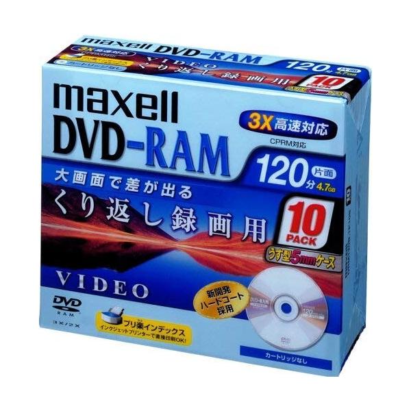 【発売日：2004年04月26日】maxell DVD-RAM録画用 120分 3倍速 10枚パック DRM120B.1P10S商品コード：49081479773型番：DRM120B-1P10S入数:10著作権保護:CPRM規格:DVDメデ...