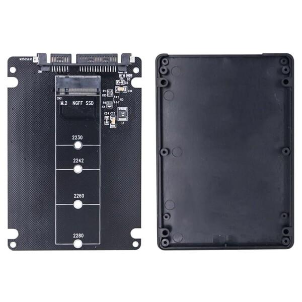 FANGCUU M.2 NGFF to SATA 3.0 変換 6Gbps 変換 アダプタ NGFF B Key SSD 対応 2.5インチ ケース付き 多SATAプロトコル 対応 内蔵SSD 外付け化 データ 移行 バックアップ 用 ノー...