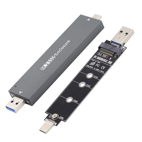 NGFF 10Gbps コンボ Type-C USB3.0 - NVME M-key M.2 NGFF SATA SSD PCBA ケース 2280/2242/2230mm アダプタ RTL9210B チップセット商品コード：4908148...