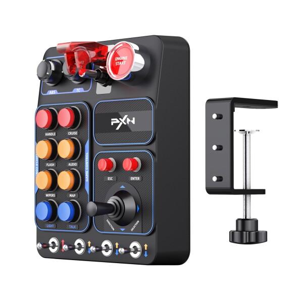 【発売日：2024年12月25日】PXN ファームシミュレーションコントローラー - CB1 Simレーシングボタンボックス、調整可能なクランプ、スピナーノブ付き、PC専用アメリカントラックおよびファームシミュレーションゲーミング用商品コー...