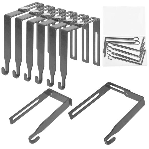 LEONTOOL 8個 調節可能なキュービクルハンガー、ユニバーサルパーティションハンガーセット、ドアミラーフック、メタル ブラック キュービクルフック、壁パネル用厚さ1.46~2.17インチのパネルにフィット、オフィスホワイトボード用商品...
