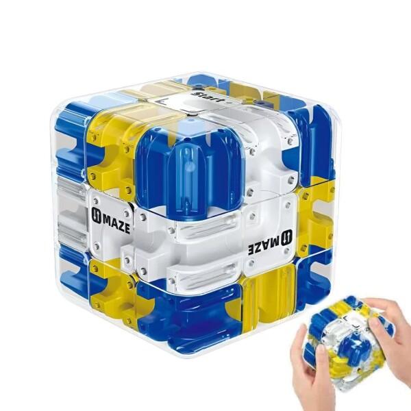 (Luvian)3Dパズルメイズキューブ ローラーボール迷路 大型3Dラビリンスキューブパズル 立体迷路ボール 知育おもちゃ 脳トレ リラックス 論理的思考・空間認識力を促進 簡単に回してスムーズに明るい色安全 無味 パズルゲーム 子供から...