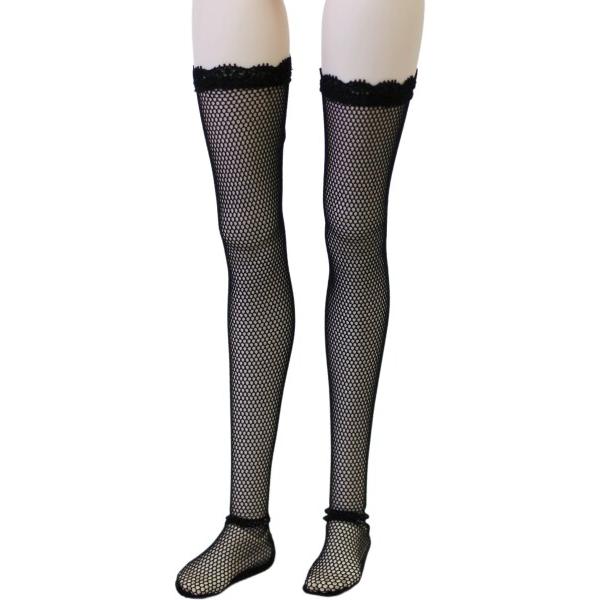 1/3 DD対応 透け感と柔らかい触感 チュール レース ニーハイソックス 靴下 黒地 60cm ドール BJD 人形服  (No.0216)商品コード：49081622056型番：202510-3DDM-1176サイズ：1/3 DD人形用...