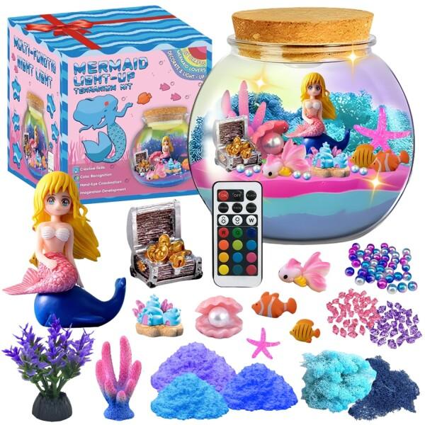 Funk Doggie女の子向けマーメイドテラリウムキット 砂場セットミニチュア 自由研究 手作りキット 砂遊び 実験キット おもちゃ 女の子 小学生 子供 人気 誕生日 プレゼント商品コード：49081624478型番：MRY001【すべ...