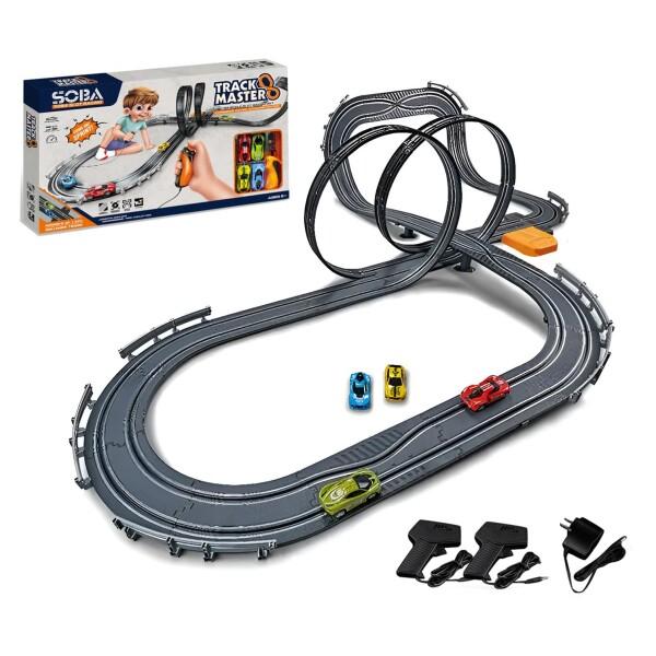 SOBA 1/64 スロットカーレーシング TRACK MASTER (コースセット 694cm)商品コード：49081625705型番：SBSCRスロットカーはコースのスロット (溝)に沿って走行するので難しいハンドリングなど必要なく、コ...
