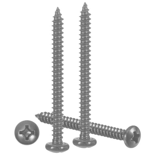 METALLIXITY プラスパンヘッドセルフタッピングスクリュー（#6x1-1/2"）80個 304ステンレス鋼セルフドリリングスクリュー 金属 木材 プラスチック用 キャビネット 壁 シャッタープレート ロック家具用 黒商品コード：49...
