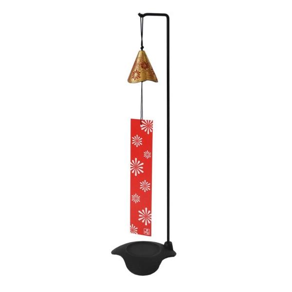 南部鉄器　風鈴　HANABIスタンド付き　金赤商品コード：49081756875型番：67002GD/WRカラー：レッド「夏の風物詩　風鈴。」その涼やかな音色。南部鉄器で作られた風鈴。音は比較的高音で透き通った、澄んだ音色になります。そして...