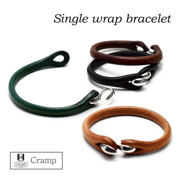 ■メーカー名：池之端銀革店 Cramp【クランプ】■品番：Cr-301■素材:サドルレザー（イタリアンレザー）・シルバー925■カラー:・タン・ブラック・ブラウン・グリーン■サイズ：M：全長190mm　内周160mm　幅7mm　厚さ5mmL...