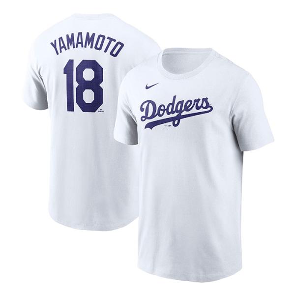 ロサンゼルス・ドジャース、山本由伸のナンバーとネームが入った限定半袖Tシャツ。■ブランド：NIKE■品番：10ALD901H■Color：White（ホワイト）■Gender：MEN / WOMEN■Size：S、M、L、XL　※US規格品...