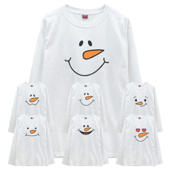 クリスマス グッズ 子供 Tシャツ イベント コスプレ 衣装 雪だるま スノーマン ゆきだるま 大人 ペア お揃いサイズは 100 110 120 130 140 150 160大人サイズは 8000pt-cm にてご検索ください。サイズは...