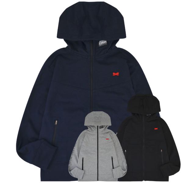 人気キャラクター名探偵コナンのZIPブルゾンです防風シート入加工 裏生地フリースのアウターです【サイズ】m、l、ll【カラー】ブラック、ネイビー、杢グレー【素材】"表：ポリエステル65％ 綿35％裏：ポリエステル100%"【サイズ表】M身丈...