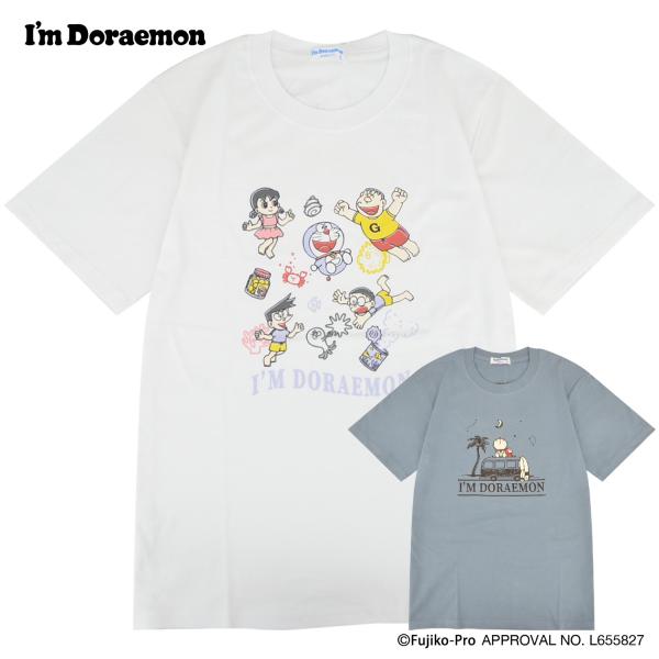 アイム ドラえもん(I’m Doraemon)の半袖TシャツですA柄にはバスの上に乗ったドラえもんとB柄はのび太 ジャイアン スネ夫 しずかちゃんがプリントされています【サイズ】m、l、ll【カラー】A柄：ブラック、オートミール、ブルーグレ...