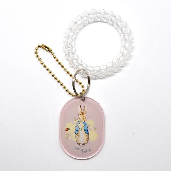 ※ご注意：ネコポス規定サイズを超えたご注文は宅急便に変わる場合がございます。【生産国】日本【サイズ】本体約：W35×H50×D3mmコイルブレスレット約：55φ【素材】本体：透明アクリルコイル：EVA二重リング：ステンレスボールチェーン：真...