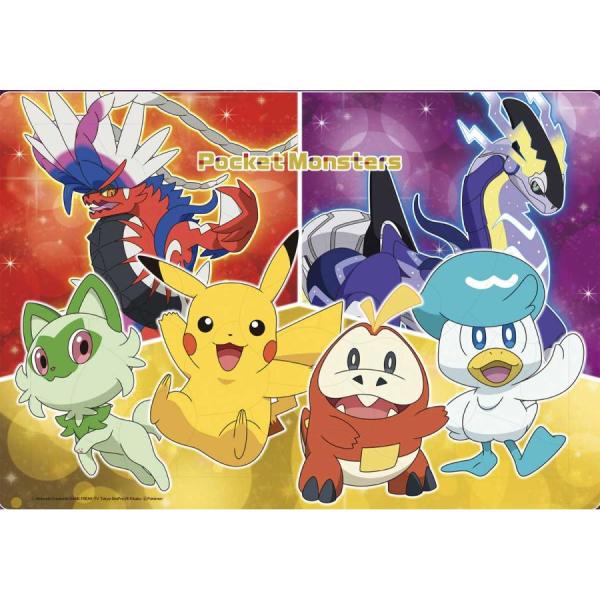サイズ：26×37.5cm40ピースポケモンのチャイルドパズル!ニャオハ、ホゲータ、クワッスに伝説のポケモンコライドンとミライドンも！組んで楽しい見て楽しい繰り返し遊べるチャイルドパズル。