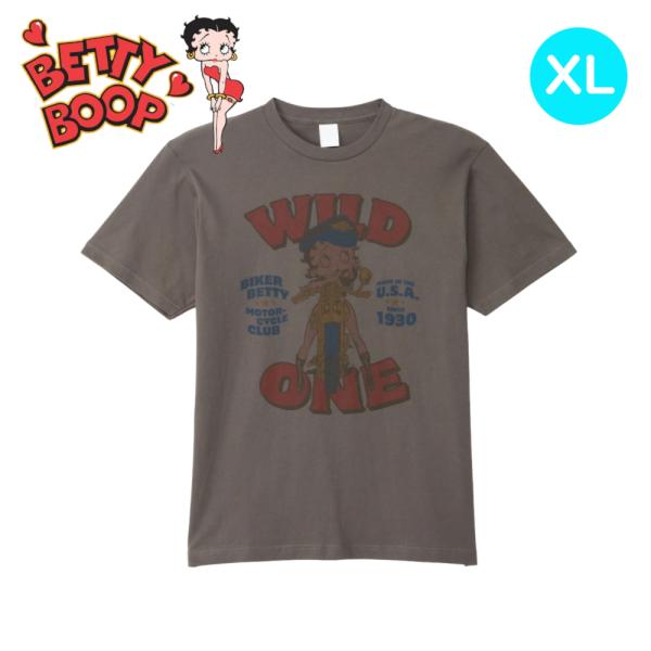 アメリカ発の人気キャラクター「ベティ・ブープ」がバイクにまたがる、レトロ＆クールなグラフィックTシャツが登場！バイカーテイスト漂うデザインが、カジュアルながらも大人っぽく、男女問わず着用可能です。コットン100％のやわらかい生地で、肌ざわり...