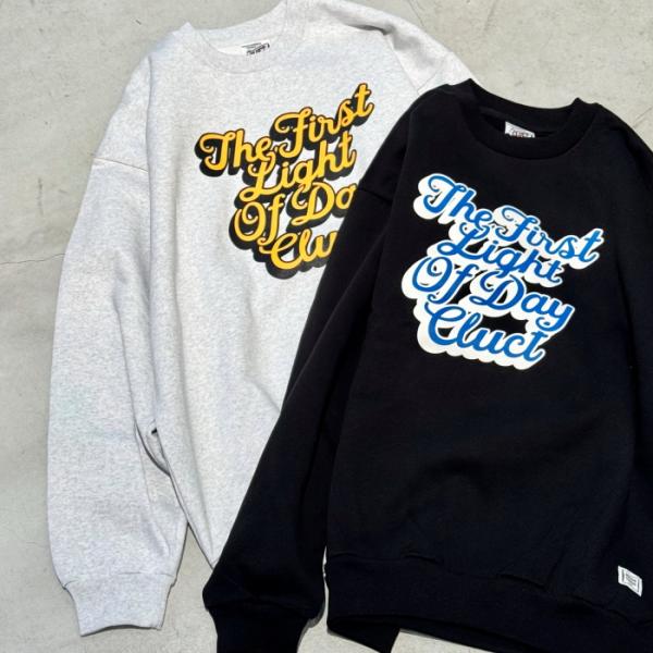 CLUCT トップス クラクト グラフィック クルーネック スウェット THE FIRST LIGHT OF DAY CREW SWEAT ブラック/アッシュ BLACK/ASH 2色展開素材コットン 80%, ポリエステル 20%サイズM...