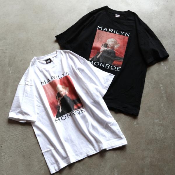 SCREEN STARS マリリンモンロー プリント Tシャツ ブラック/ホワイト 2色展開使用素材コットン 100%サイズ M肩幅 51.5cm 着丈 68cm 身幅 54cm 袖丈 22cmサイズ L肩幅 53cm 着丈 71cm 身幅...