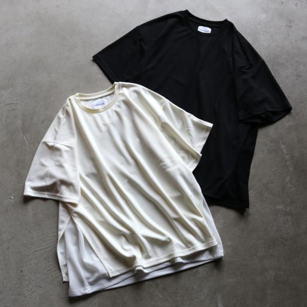 CHARGER トップス ユニセックス チャージャー メッシュ レイヤード Tシャツ Mesh Layered S/S Tee ホワイト/ブラック White/Black 2色展開素材本体：ポリエステル 98%,ポリウレタン 2%別布：ナイ...